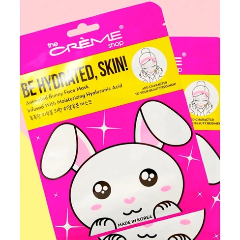 The Crème Shop Animated Sheet Masks Be Hydrated, Skin! Bunny Face Mask ...