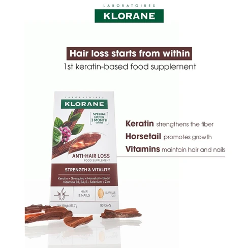 Klorane Quinine Anti-Hair Loss Food Supplement - SweetCare Philippines