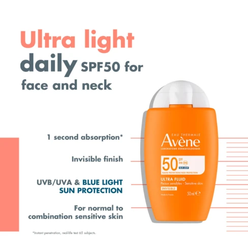 Avène Protector solar ultra fluido SPF50 - SweetCare Mexico