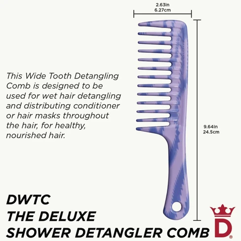 Denman DWTC The Deluxe Shower Detangle Comb Wide Tooth Detangling ...