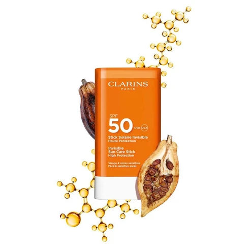 Clarins Invisible Sun Care Stick Haute Protection SPF50 Visage et zones ...