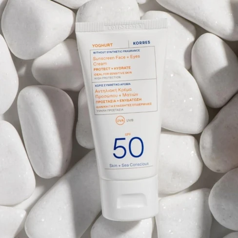 Korres Yoghurt Sunscreen Face and Eyes Cream SPF50 - SweetCare Finland