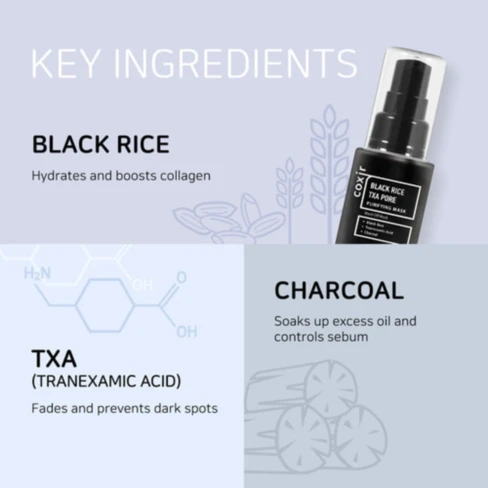 Coxir Black Rice TXA Pore Mask Pore-Clarifying Care - SweetCare Fiji