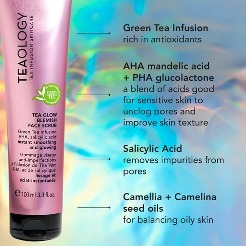 Teaology Green Tea Glow Blemish Purifying Face Scrub - SweetCare Latvia