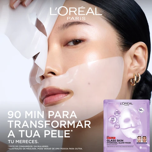 L'Oréal Paris Revitalift Filler Glass Skin Facial Hydrogel Glow Mask ...