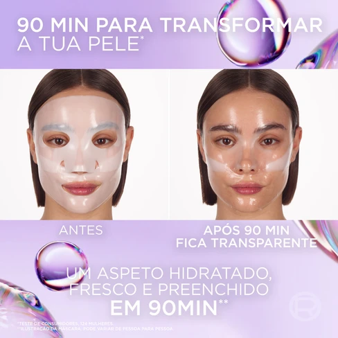 L'Oréal Paris Revitalift Filler Glass Skin Facial Hydrogel Glow Mask ...