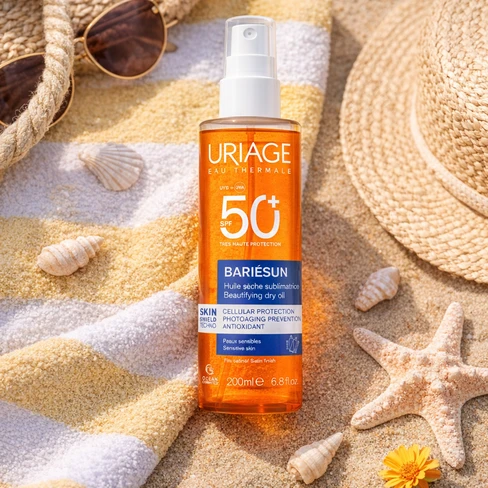 Uriage Bariésun Beautifying Dry Oil SPF50+ Body Sun Protection ...