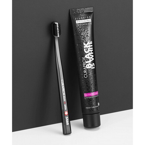 Curaprox Black Is White Whitening Toothpaste Taste of Lime and Mint ...
