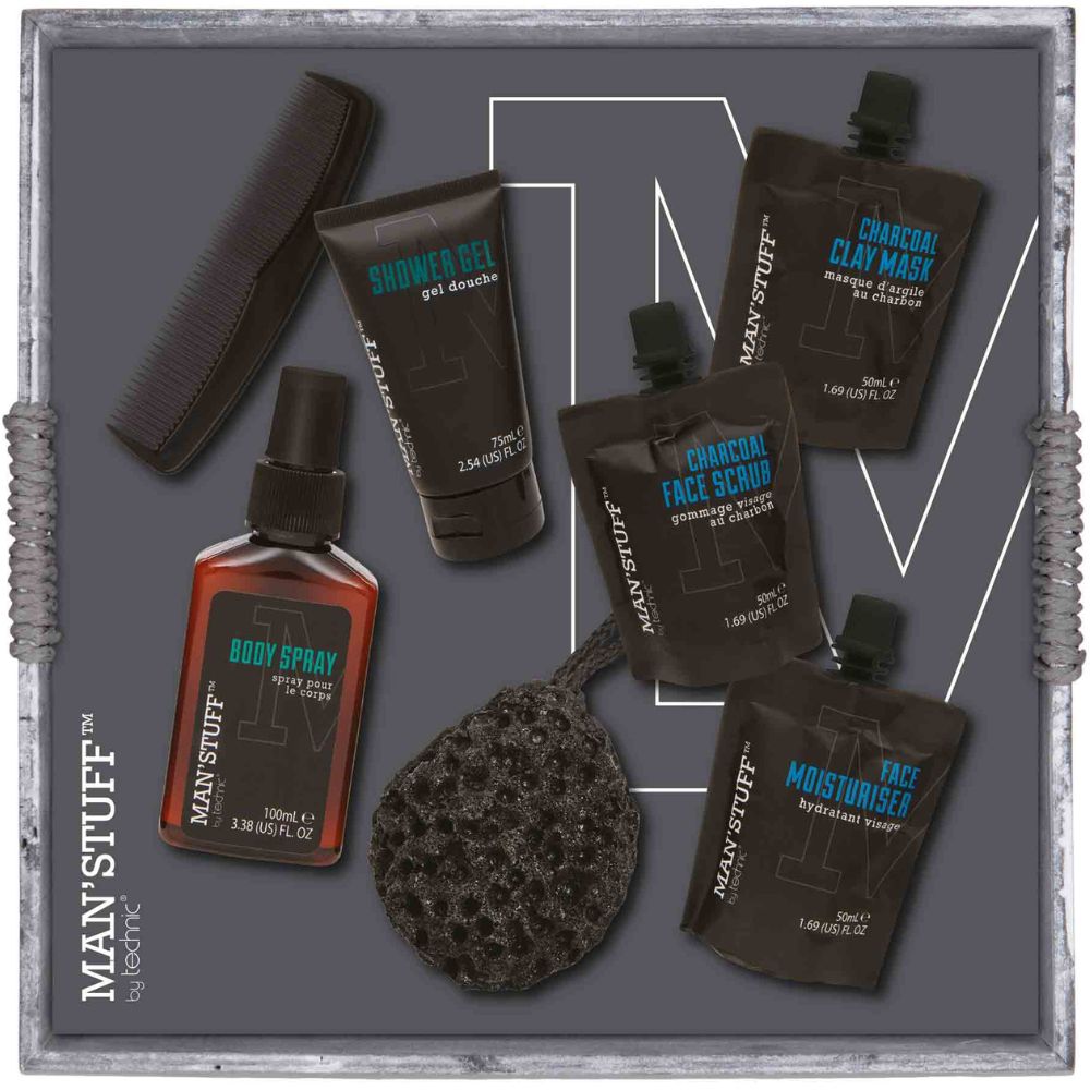 Man'Stuff Wooden Tray Grooming Essentials - SweetCare Suriname