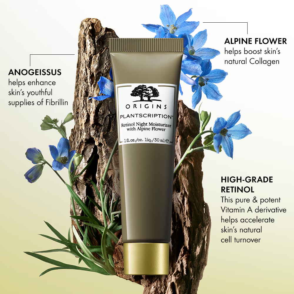 Origins Plantscription Retinol Night Moisturizer with Alpine Flower ...