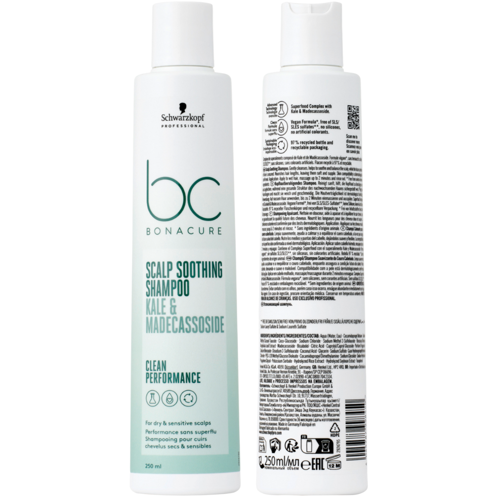 Schwarzkopf BONACURE Clean Performance Scalp Soothing Shampoo ...