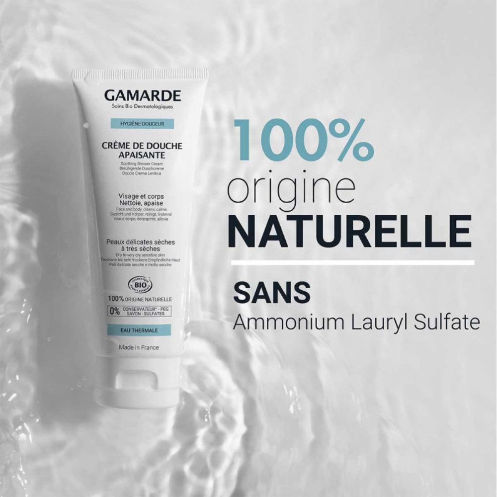 Gamarde Crema de ducha calmante para pieles sensibles secas a muy secas ...