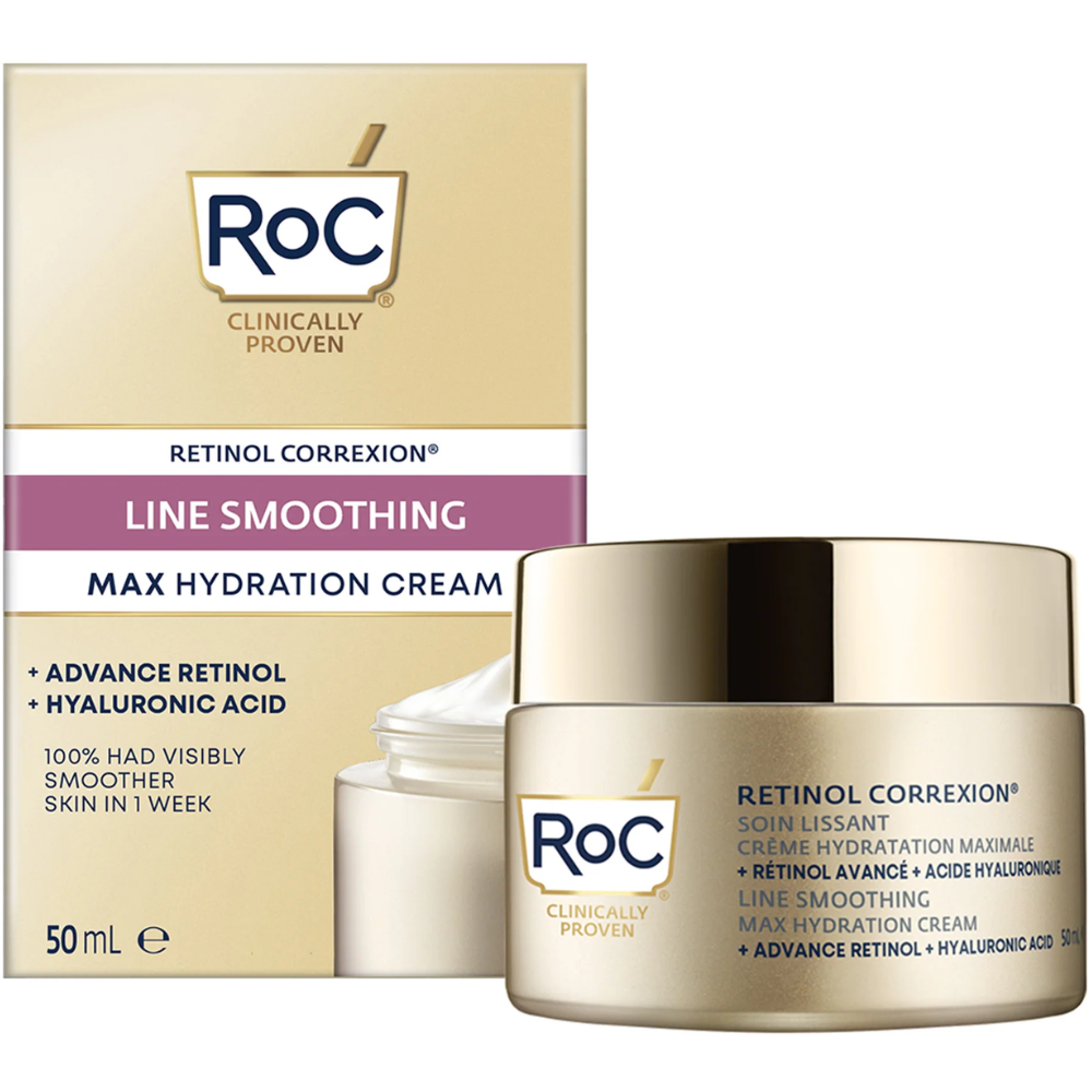 Roc Retinol Correxion Line Smoothing Cream Max Hydration Cream ...